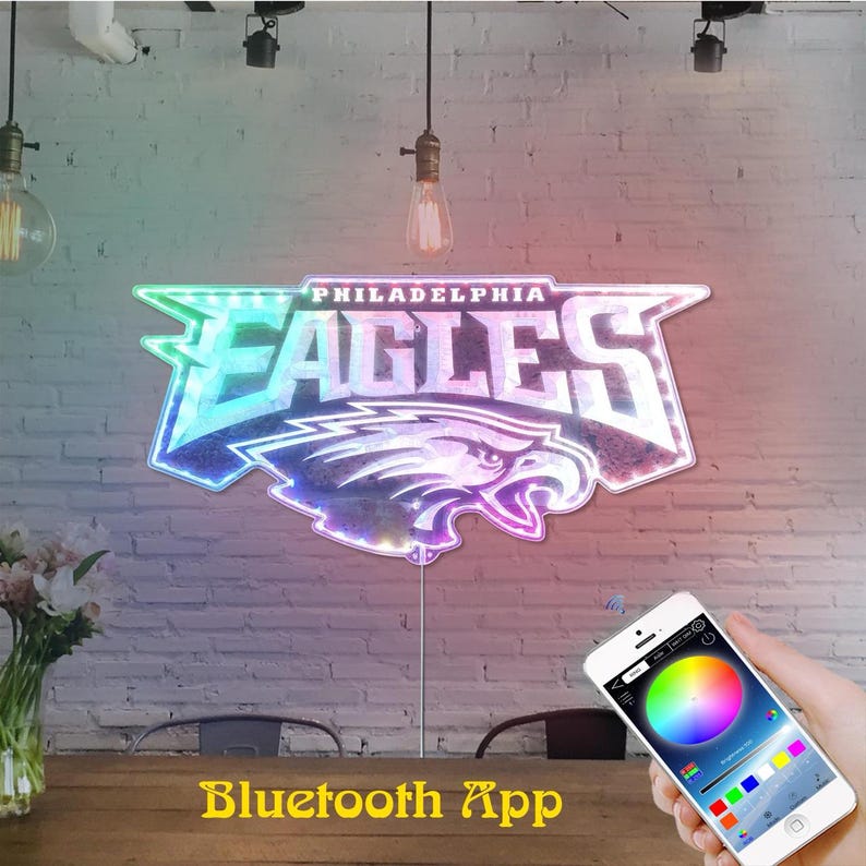 Philadelphia Eagles LED Light Sign, Custom Sport Bar Room LED Sign ...