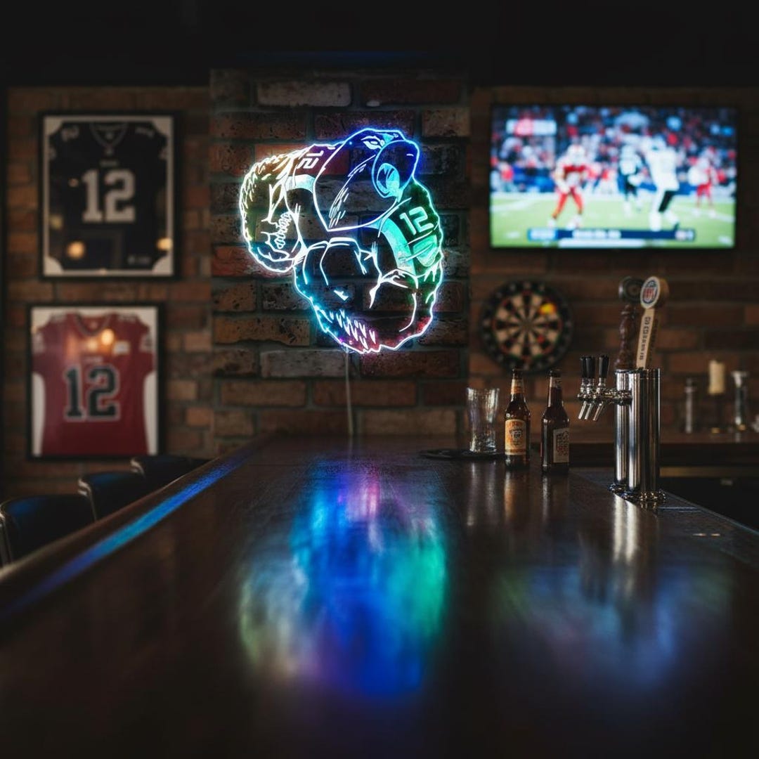 Seattle Seahawks LED Light Sign, Custom Sport Bar Room LED Sign, Home ...