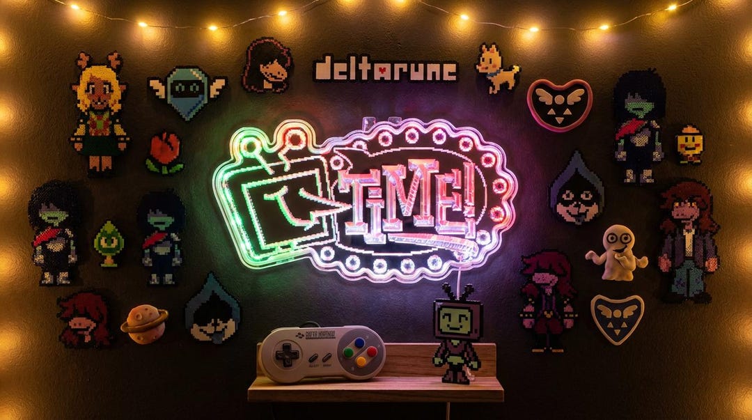 Tenna Deltarune RGB Colors LED Light Sign With Mirror Backing, Custom ...