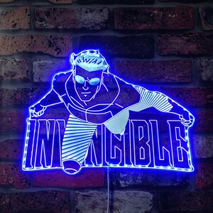 Invincible Wall LED Light Sign With Multi Colors, Custom Comic Game ...