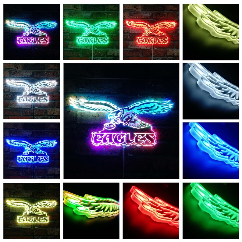 Philadelphia Eagles LED Light Sign, Custom Sport Bar Room LED Sign ...