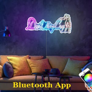 Devil May Cry LED Light Sign, Custom Arcade Room Gaming LED Sign ...