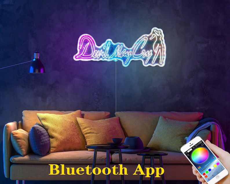 Devil May Cry LED Light Sign, Custom Arcade Room Gaming LED Sign ...
