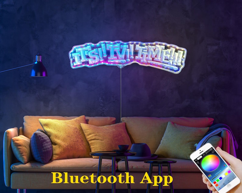 It's TV Time Tenna Deltarune LED Light Sign, Custom Arcade Room Gaming ...