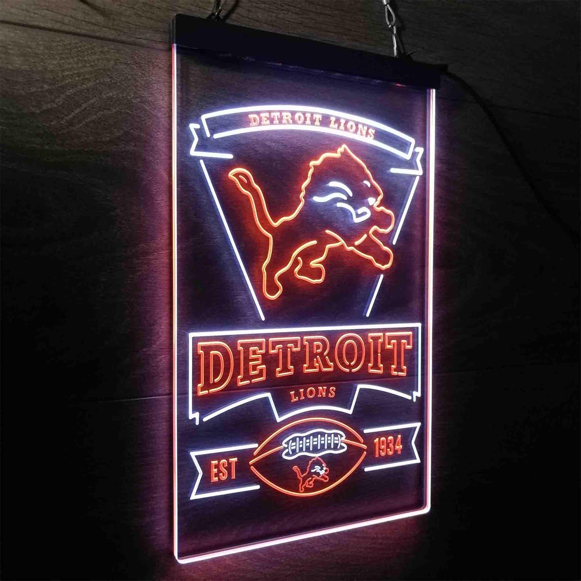 Detroit Lions LED Light Sign, Custom Name Night Display Gift for Home ...