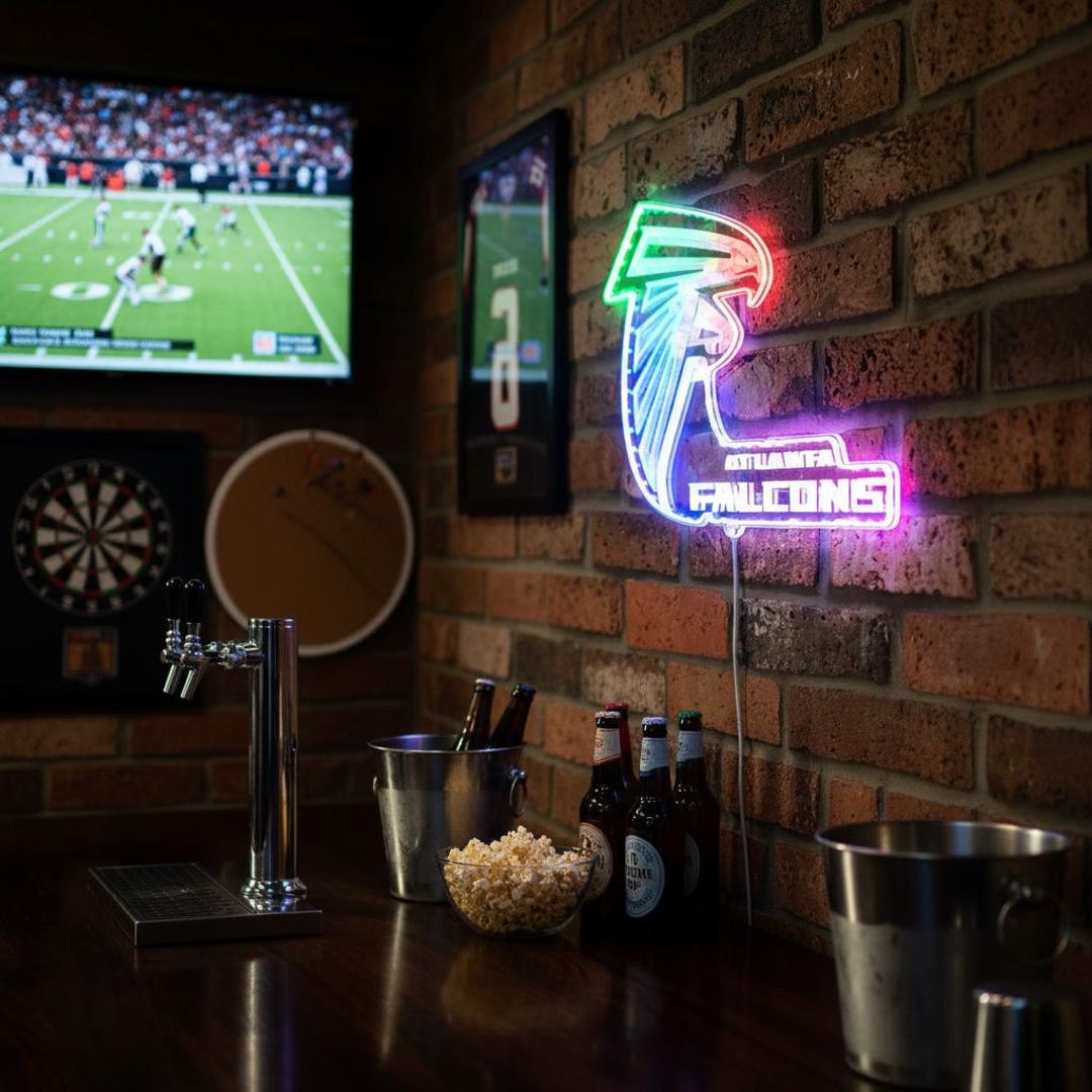 Atlanta Falcons LED Light Sign, Custom Sport Bar Room LED Sign, Home ...