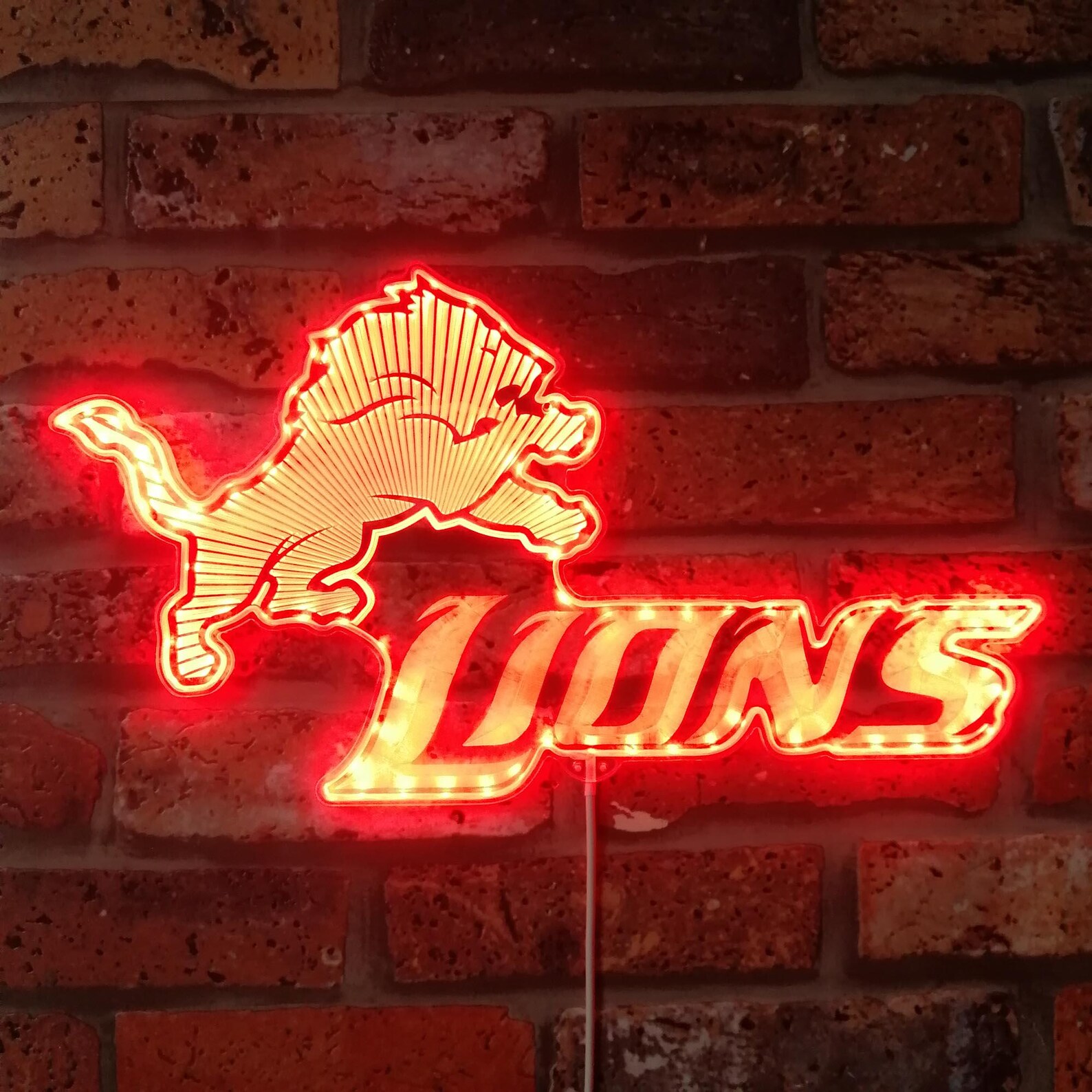 Detroit Lions LED Light Sign, Custom Sport Bar Room LED Sign, Home Bar ...