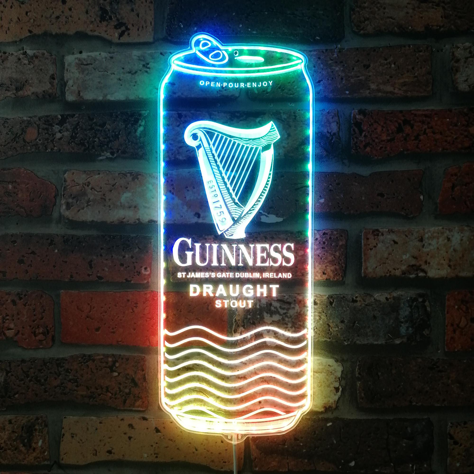 Guinness Beer Can LED Light Sign With Multi Colors, Home Bar LED Sign ...