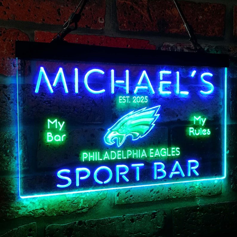 Personalized eagles led Light Sign, Custom Name Neon Sign Gift for Home ...