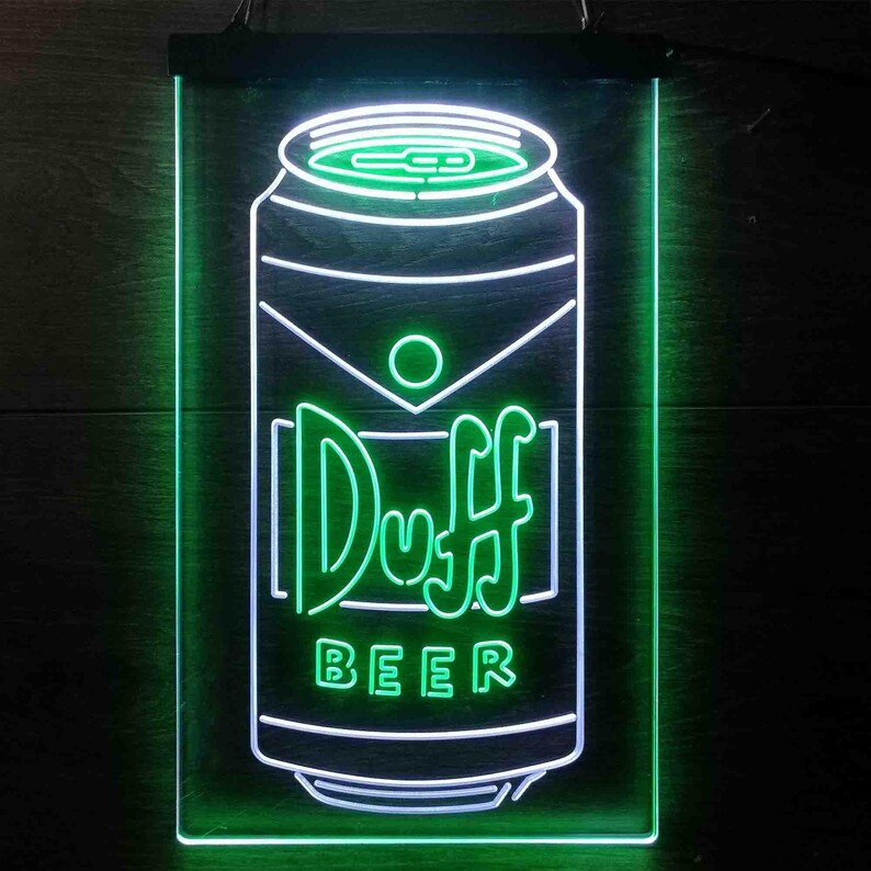 Duff Beer Bottle Vertical LED Light Sign, Custom Name Night Display ...