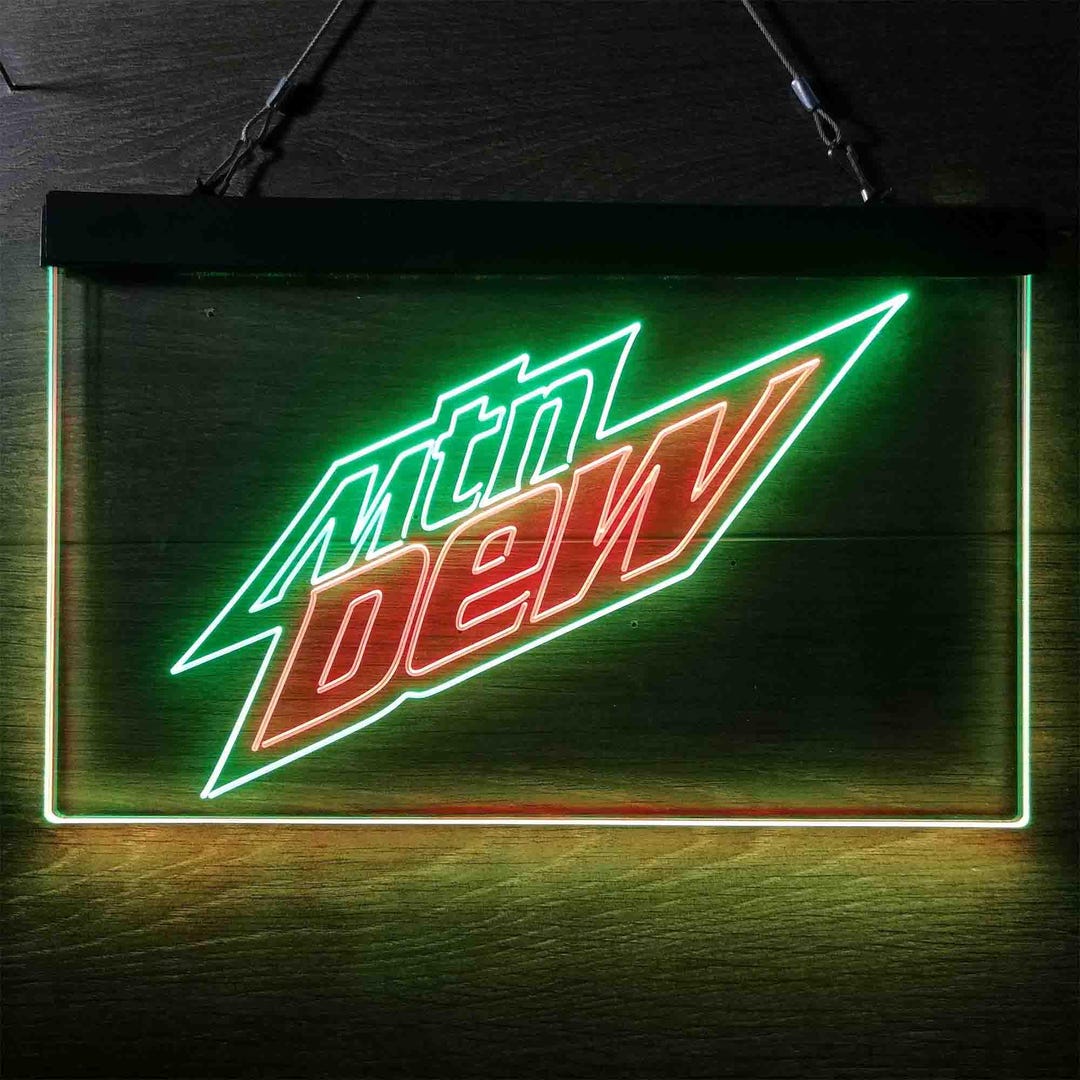 Mountain Dew LED Light Sign, Custom Name Night Display Gift for Home ...