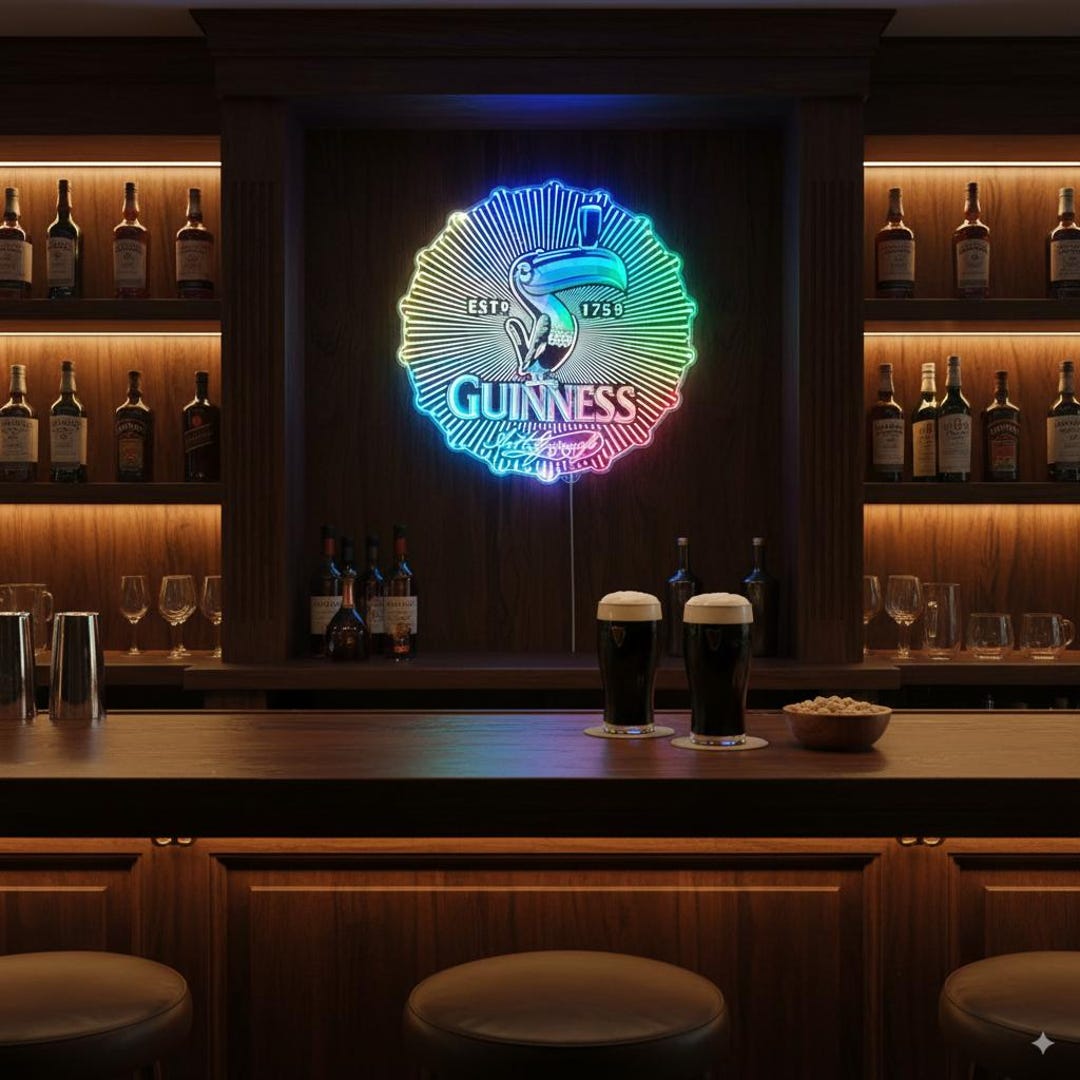 Guinness 1759 LED Light Sign With Multi Colors, Home Bar LED Sign, Home ...