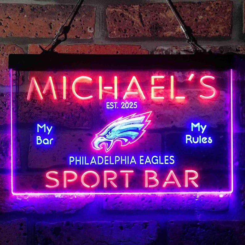 Personalized eagles led Light Sign, Custom Name Neon Sign Gift for Home ...