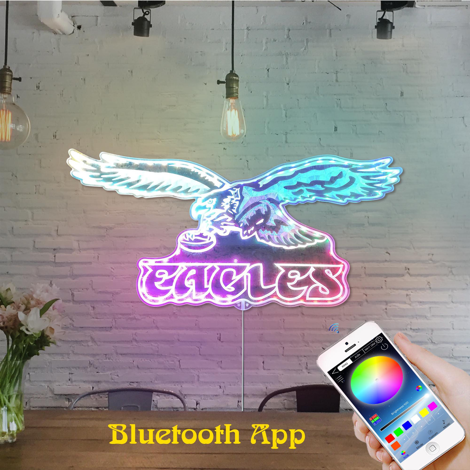 Philadelphia Eagles LED Light Sign, Custom Sport Bar Room LED Sign ...