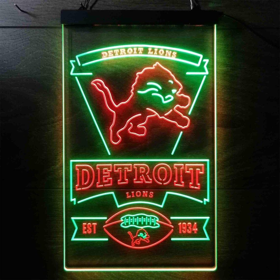 Detroit Lions LED Light Sign, Custom Name Night Display Gift for Home ...