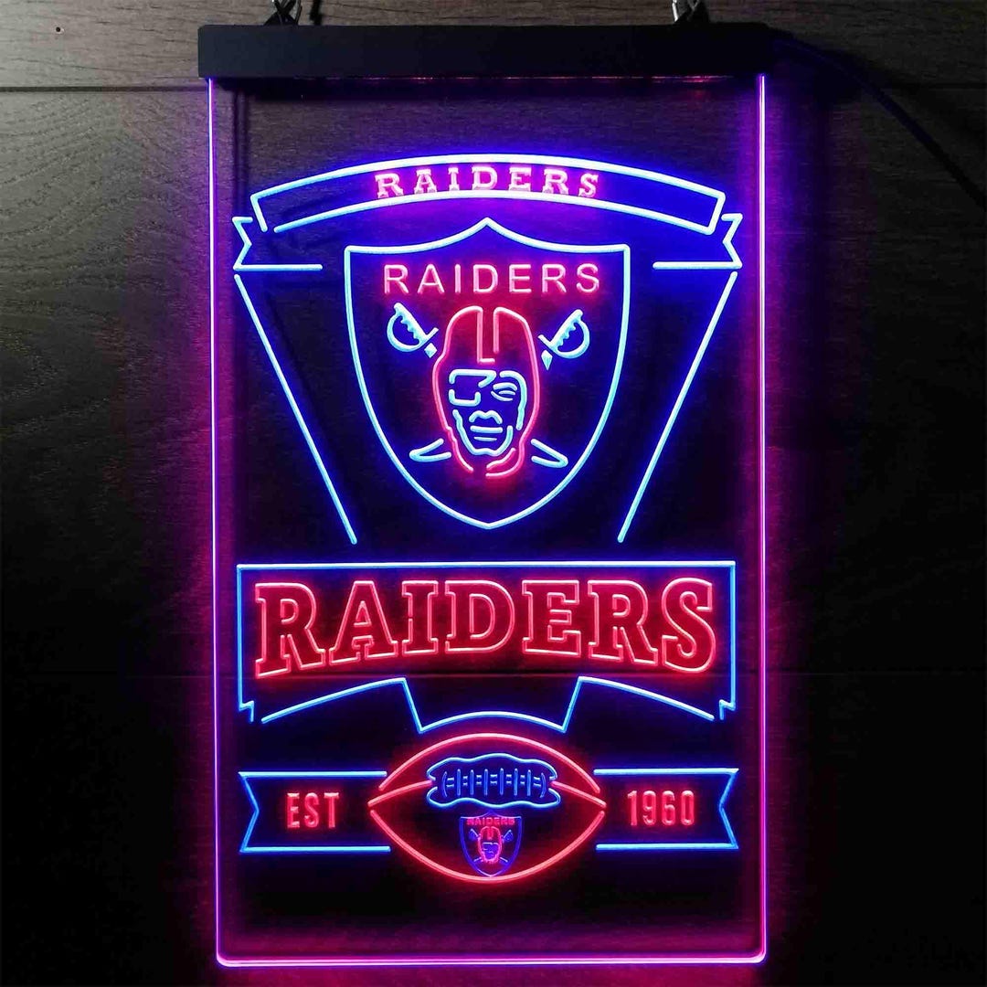 Las Vegas Raiders LED Light Sign, Custom Name Night Display Gift for ...