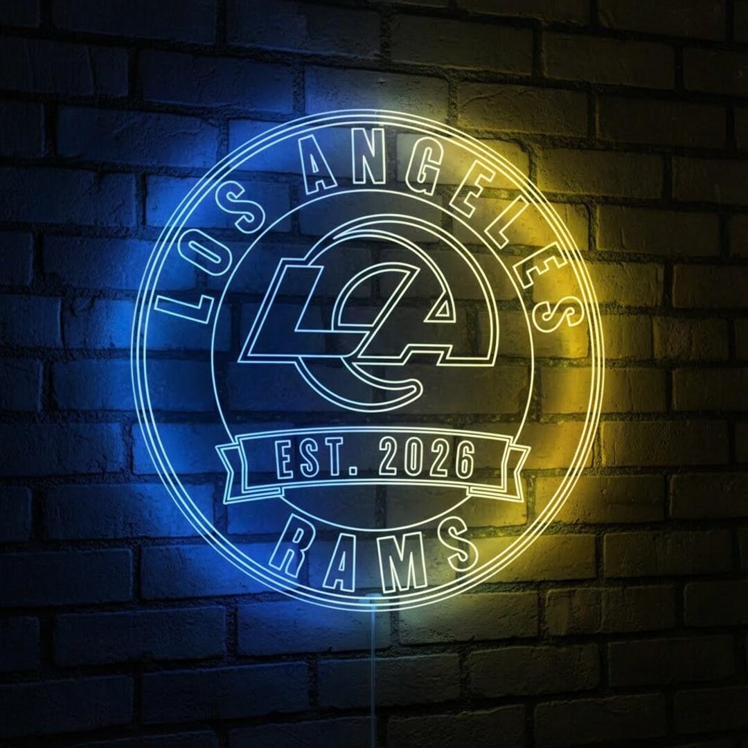 LA Rams LED Light Sign With Multi Colors, Home Bar LED Sign, Home Bar ...