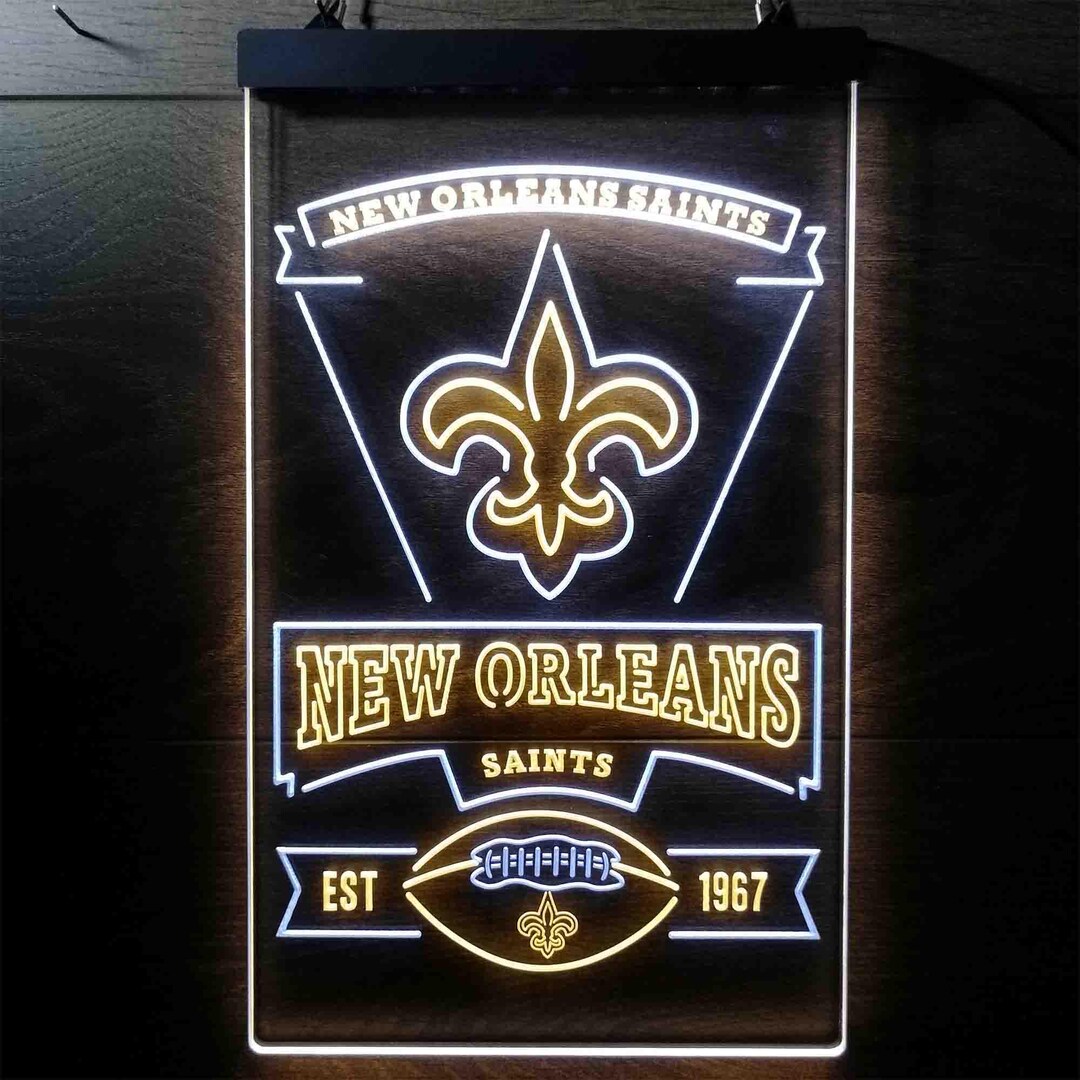 New Orleans Saints LED Light Sign, Custom Name Night Display Gift for ...