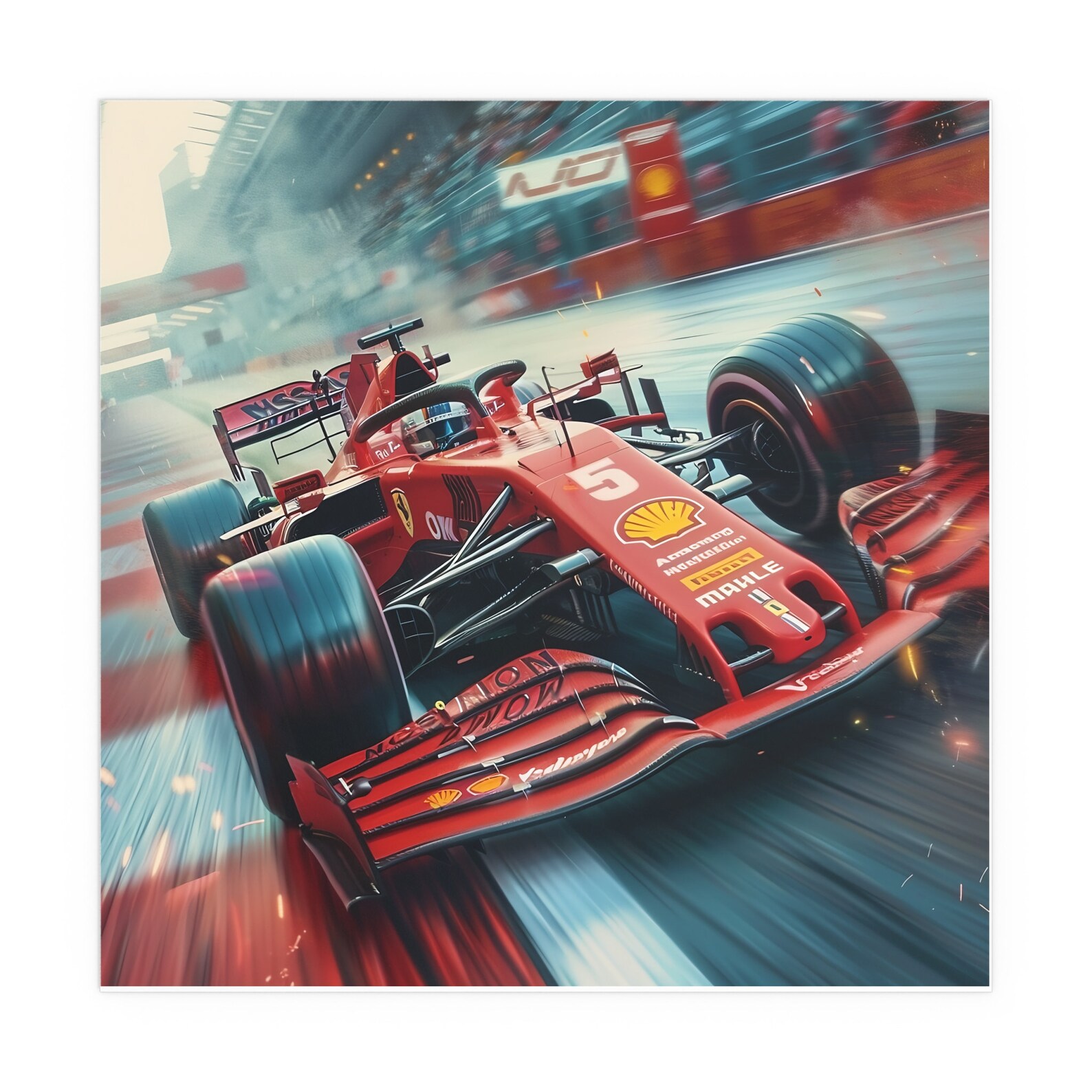 Ferrari F1 Racing Car Art Silk Poster, 30x30 Vibrant Wall Décor ...