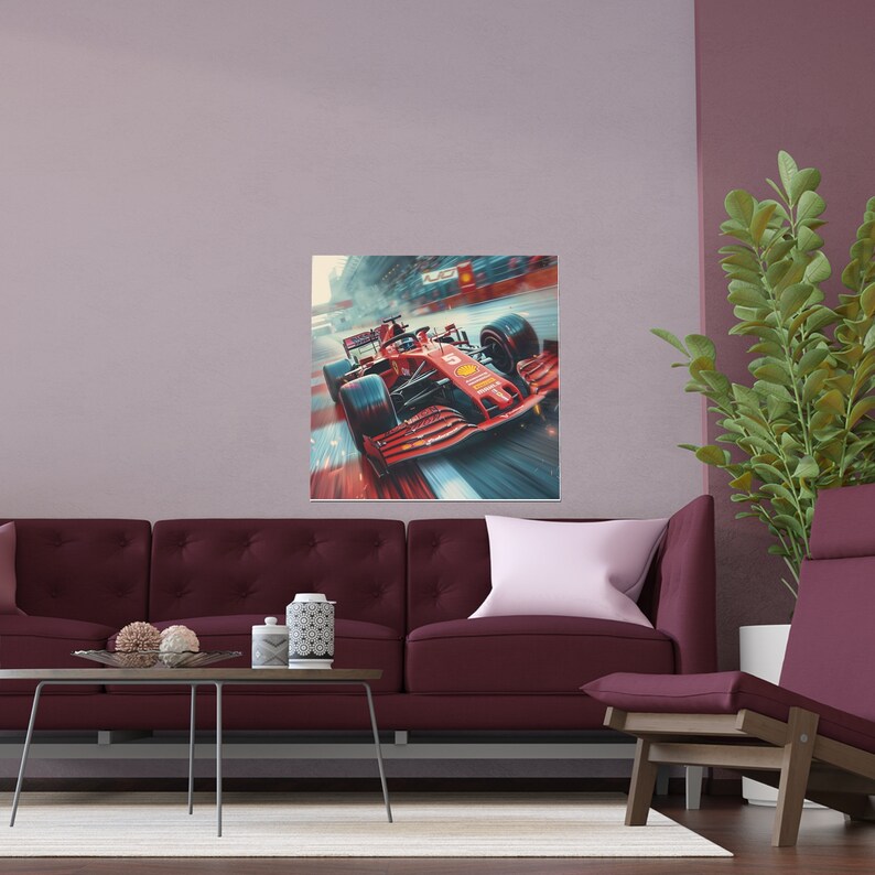 Ferrari F1 Racing Car Art Silk Poster, 30x30 Vibrant Wall Décor ...