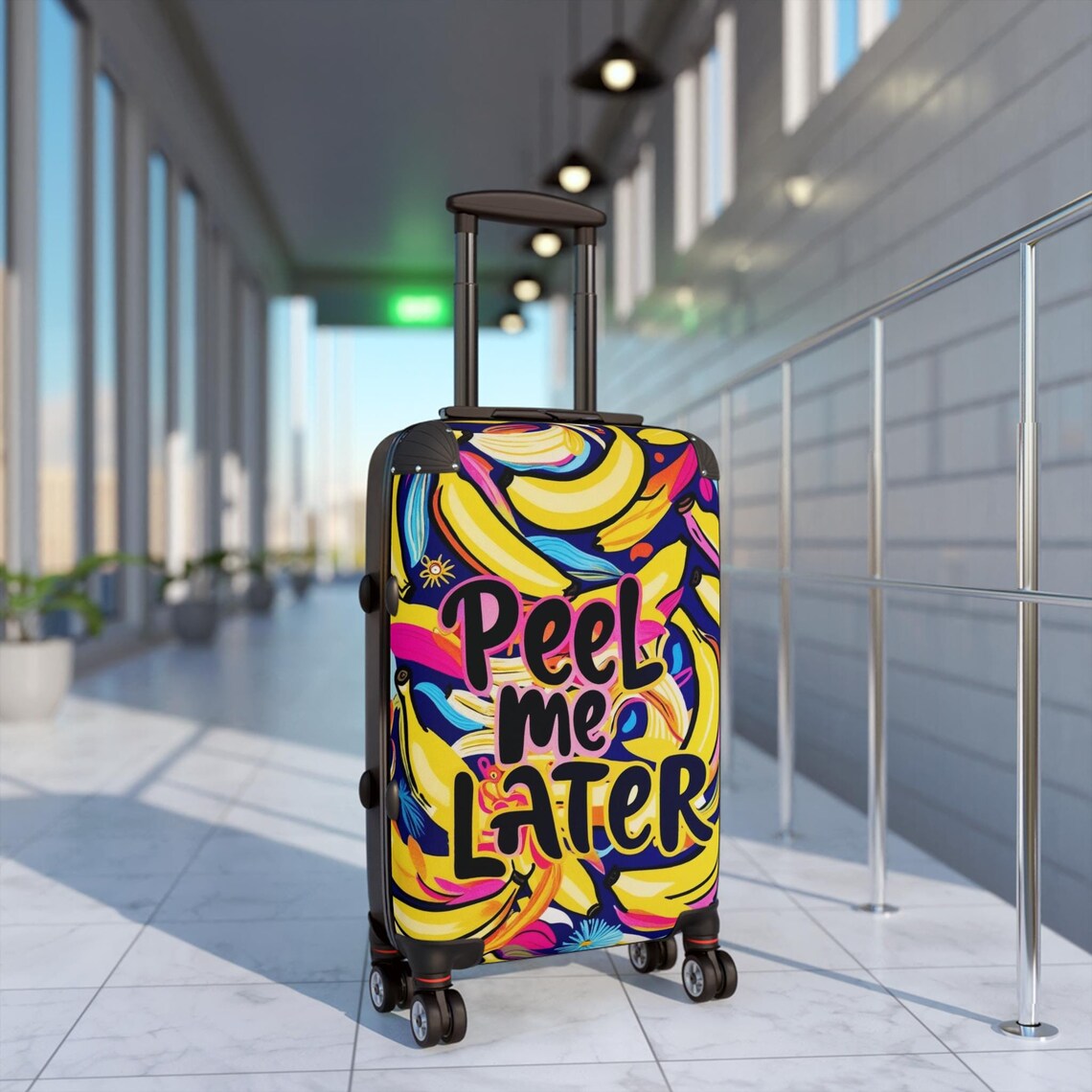 Quirky Banana Suitcase: Peel Me Later Rolling Luggage for Tropical ...
