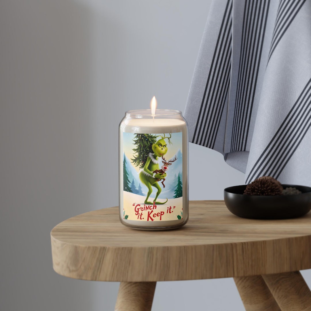 Whimsical Grinch-inspired Christmas Candle: Festive Scented ...