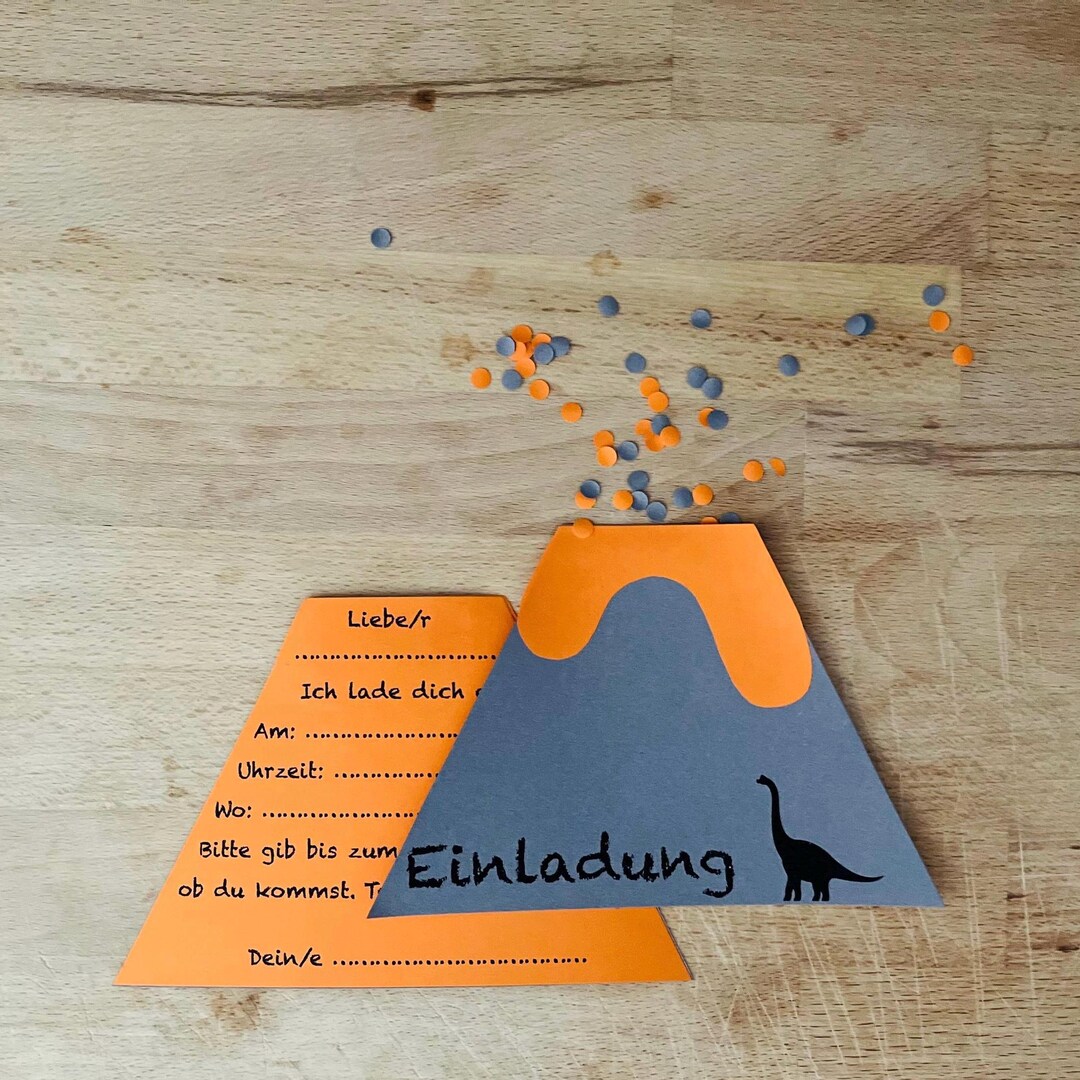 Volcano Invitation Card Print Template - Etsy