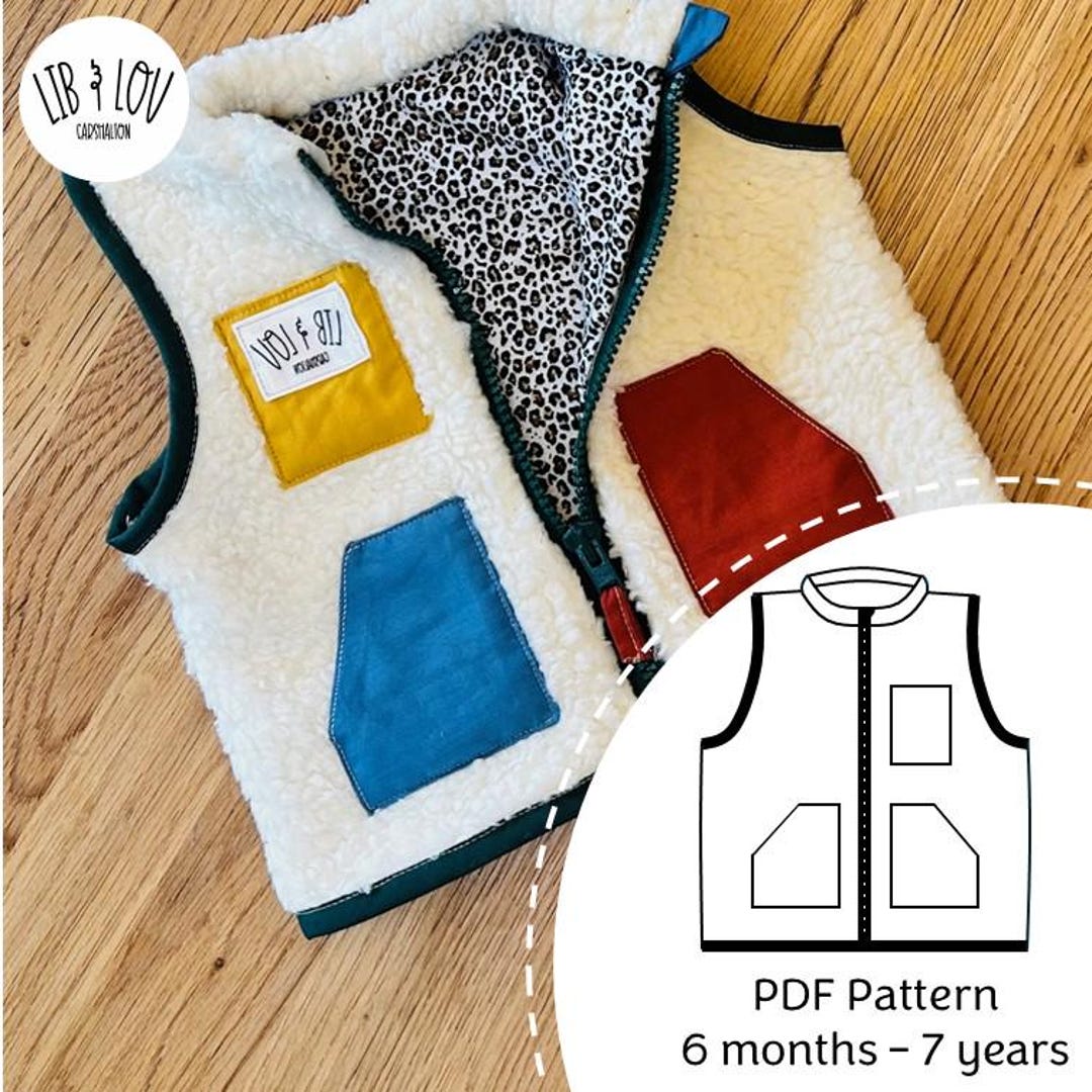 Baby / Children Gilet Sewing Pattern Trendy Sherpa Kids 6 Months to 7 ...