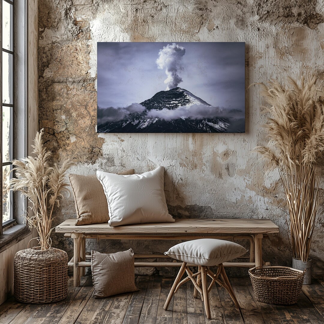 Cotopaxi Volcano Canvas Print - Active Steam Ecuador Photography ...