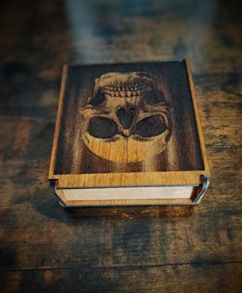 Skull Wooden Box, Gothic Keepsake Box, Laser Engraved Skull Box, Dice ...
