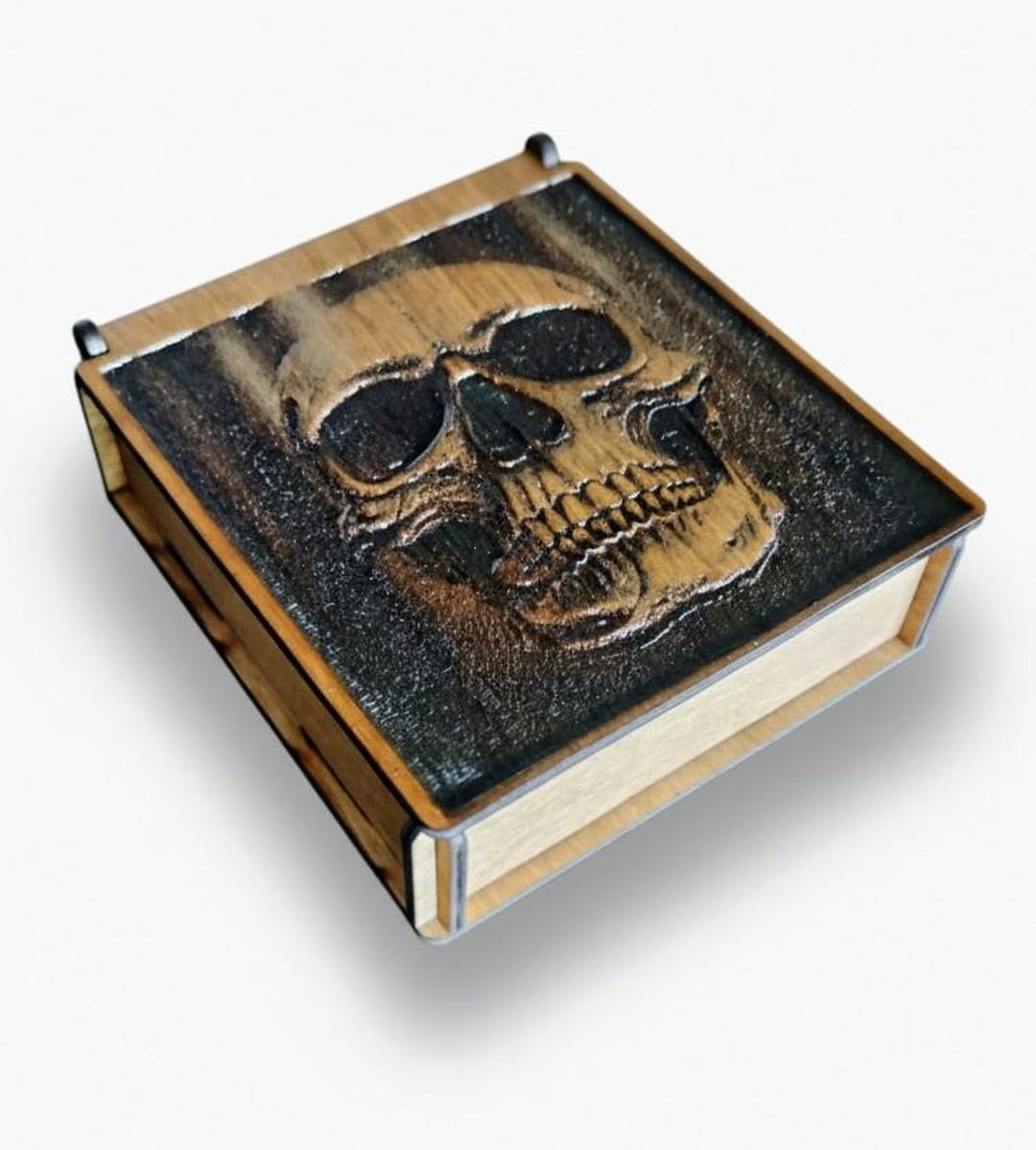 Skull Wooden Box, Gothic Keepsake Box, Laser Engraved Skull Box, Dice ...