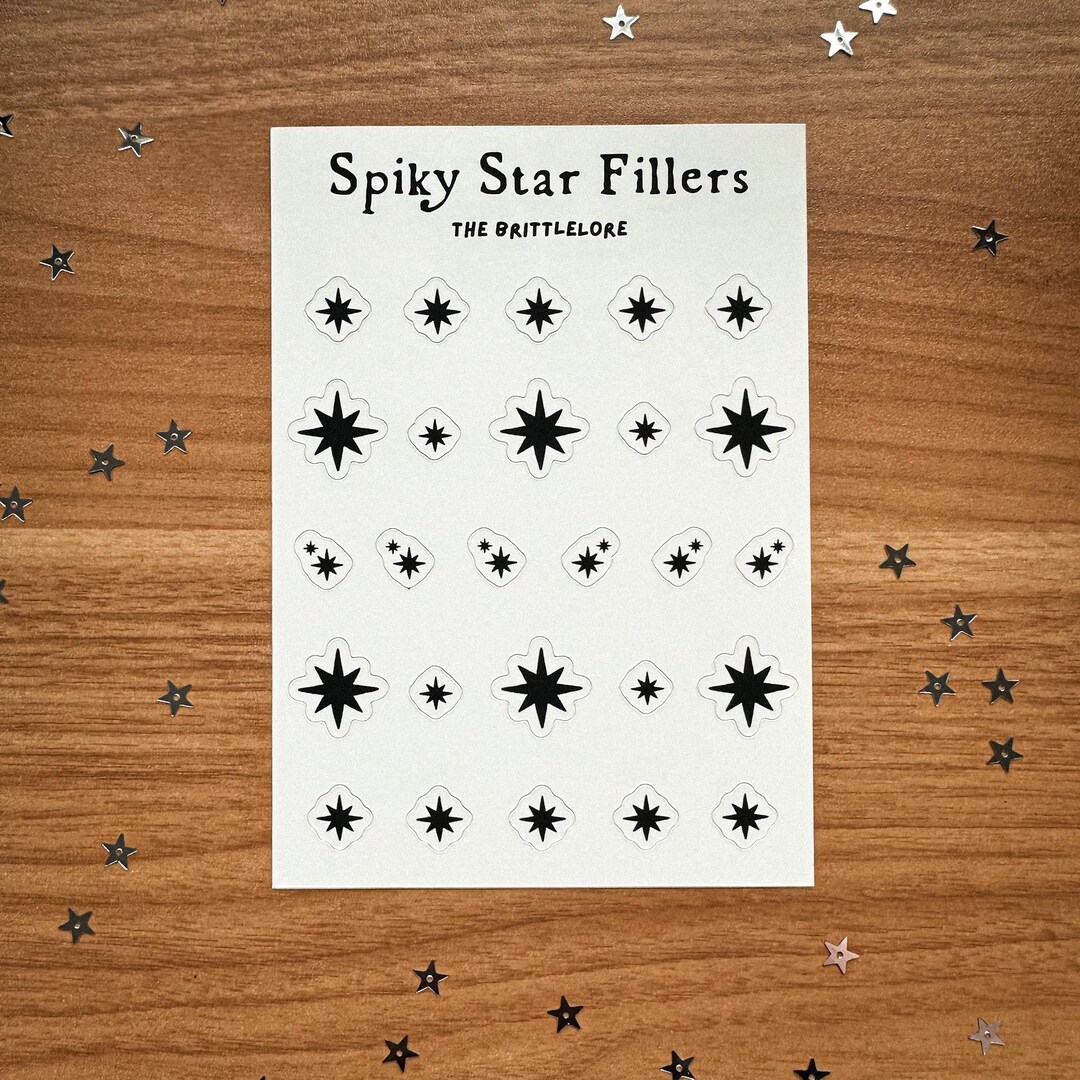 Spiky Star Filler Sticker Sheet - Etsy