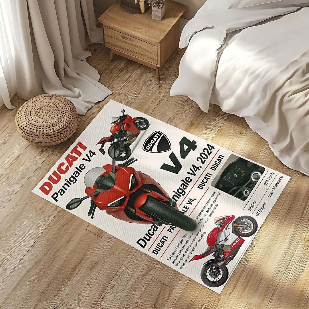 Ducati Panigale V4 Motorcycle Rug - Panigale V4 Wall Art - Superbike ...