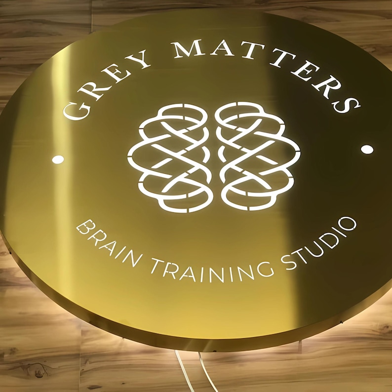 Metal Backlit Sign, LED Laser Cut INDOOR or OUTDOOR Standoff Business ...