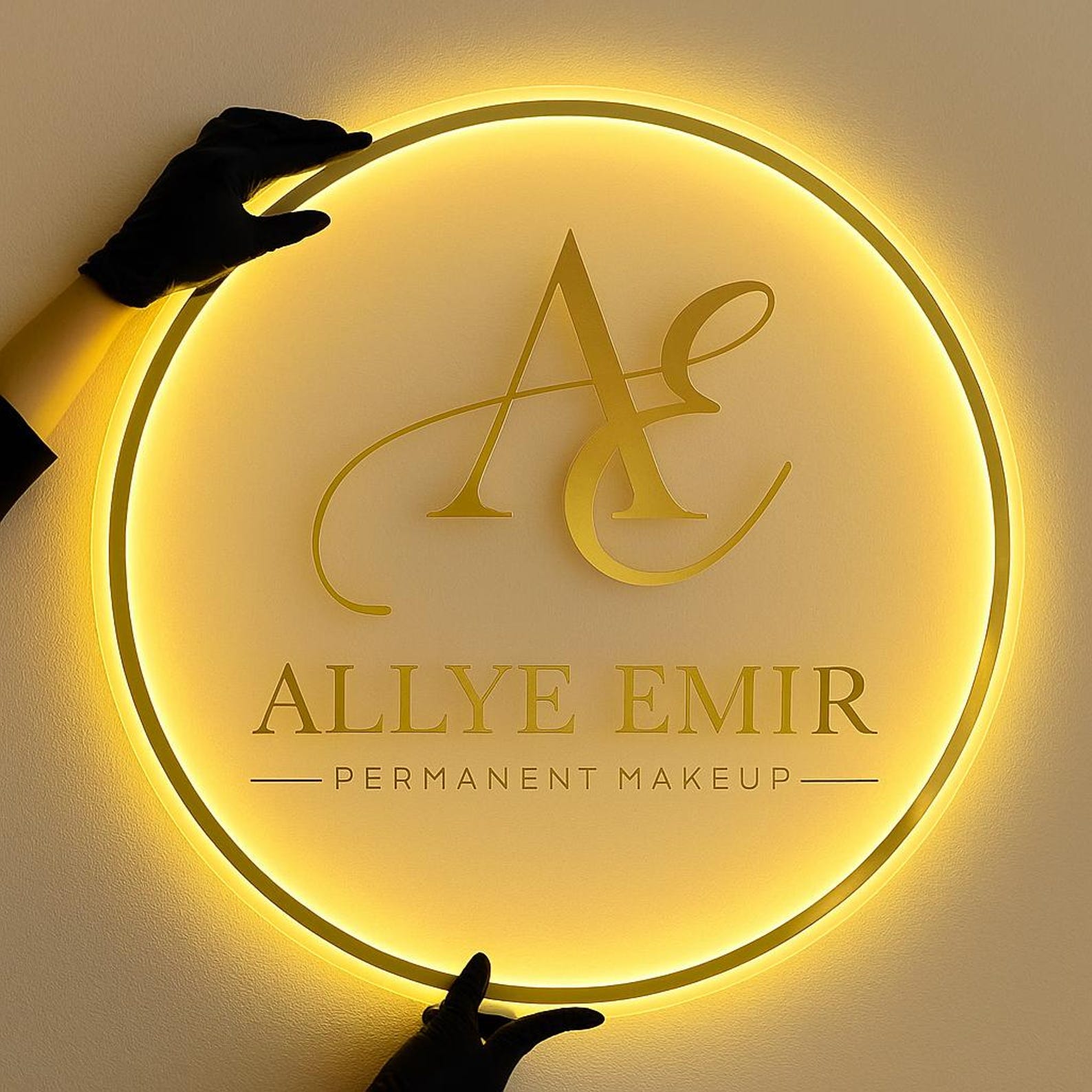 Custom Backlit Acrylic Business Sign, Round Acrylic Sign, Backlit ...