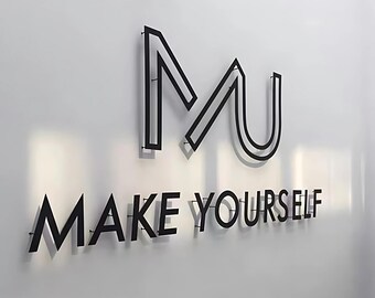 Custom Metal Signage Stainless Steel Laser Cut Logo Signboard, Brushed ...
