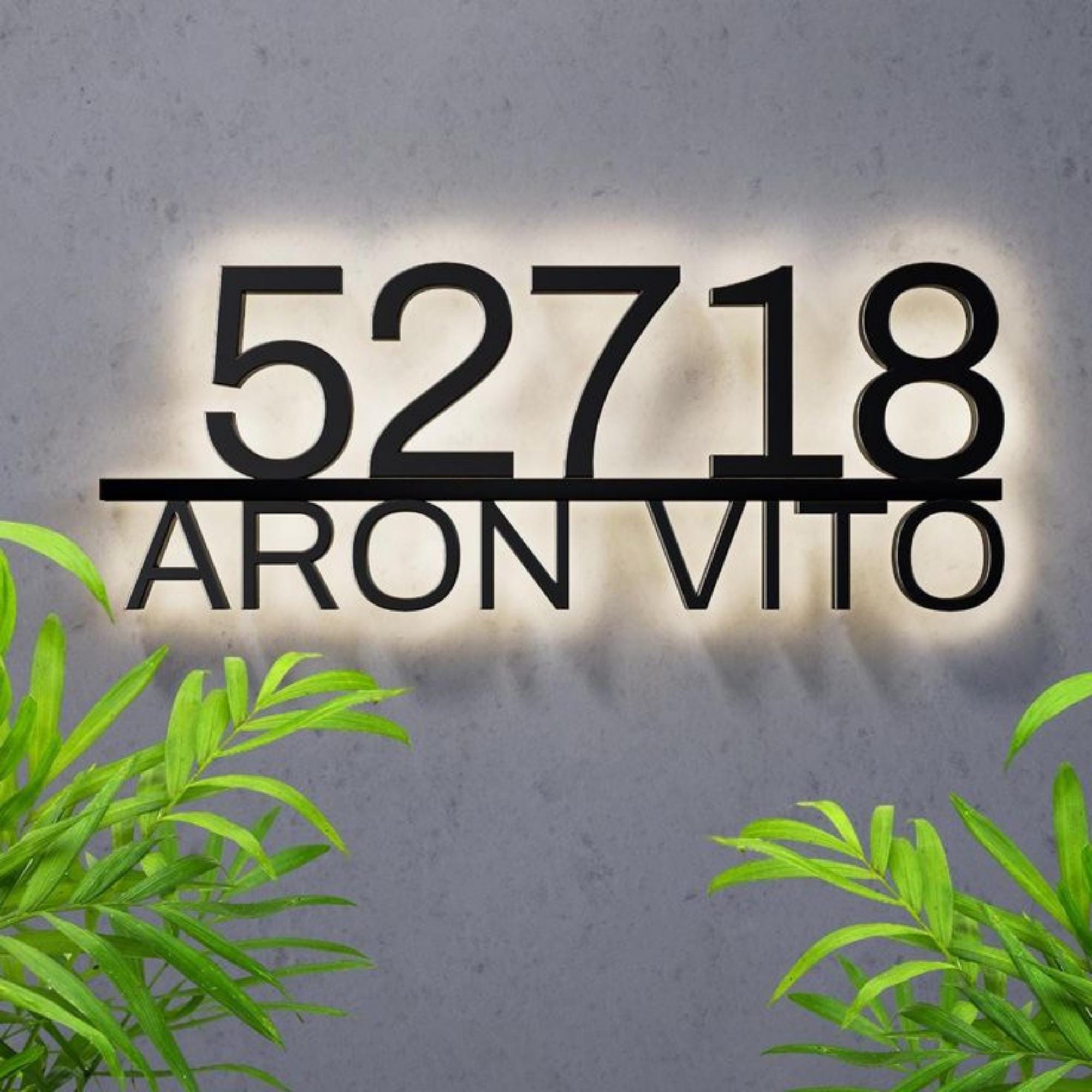 Led House Number|3d House Numbers Sign | Address Sign | Metal Sign ...