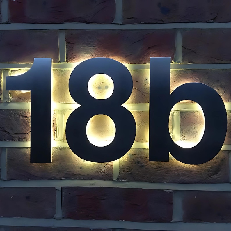 LED House Numbers, Illuminated Address Number Sign, Metal Sign, Metal ...