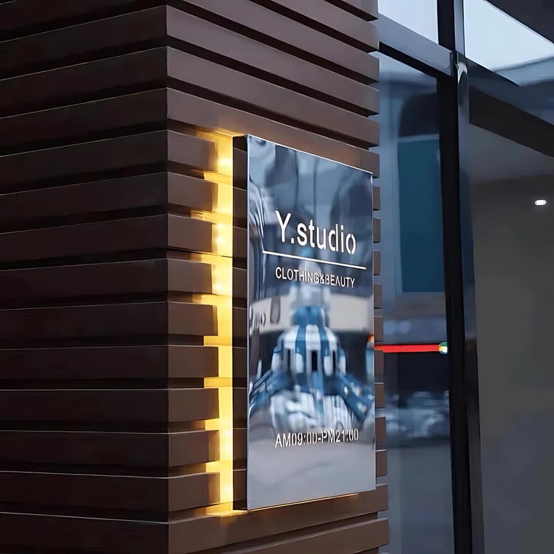 Metal Backlit Sign, LED Laser Cut INDOOR or OUTDOOR Standoff Business ...