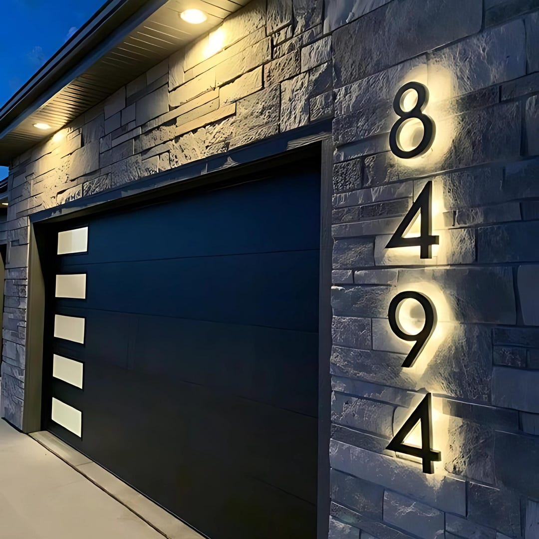 Personalized House Number, Light up Address Sign, LED Backlit Door ...