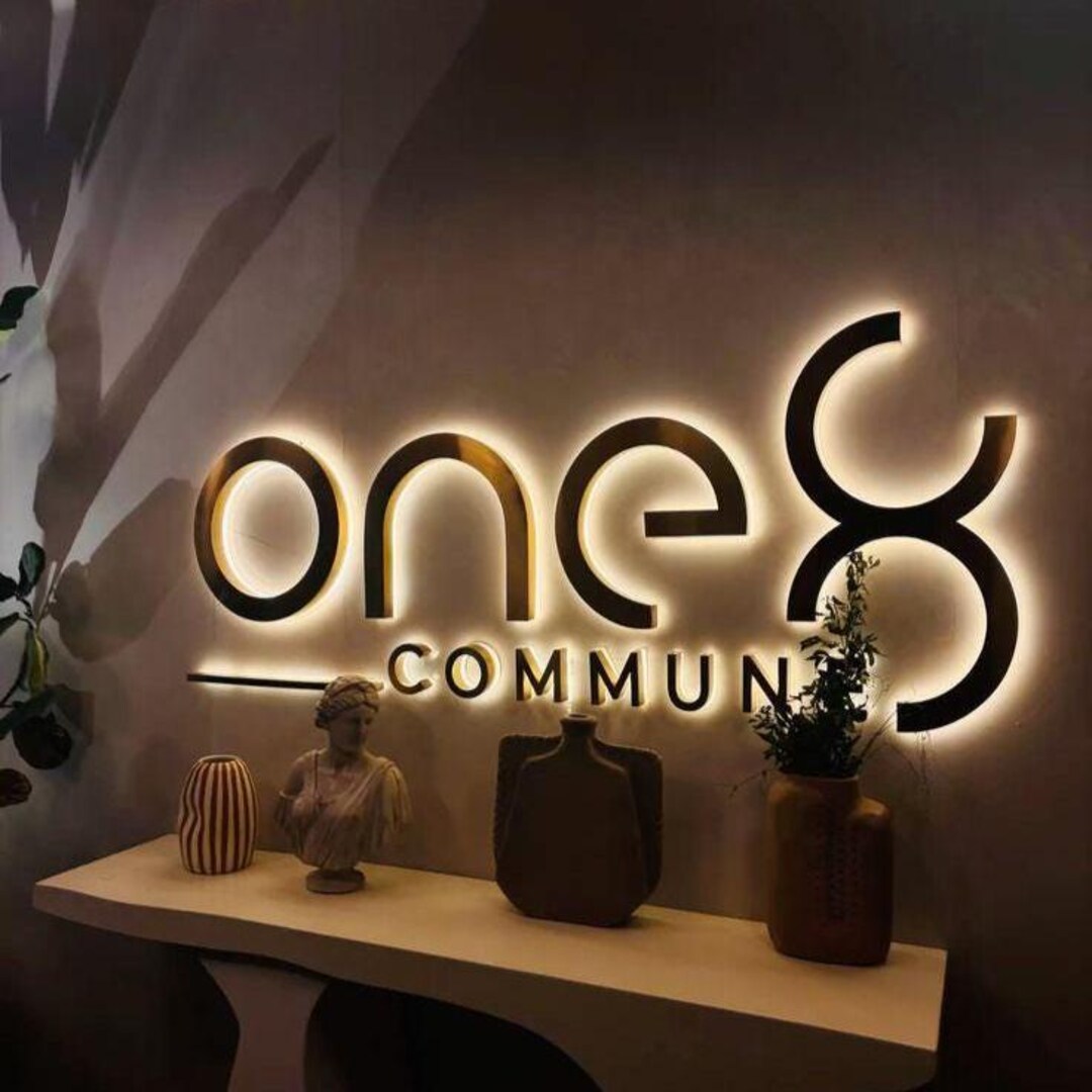 Custom 3D Metal Backlit Logo Sign, Business Reception - Etsy