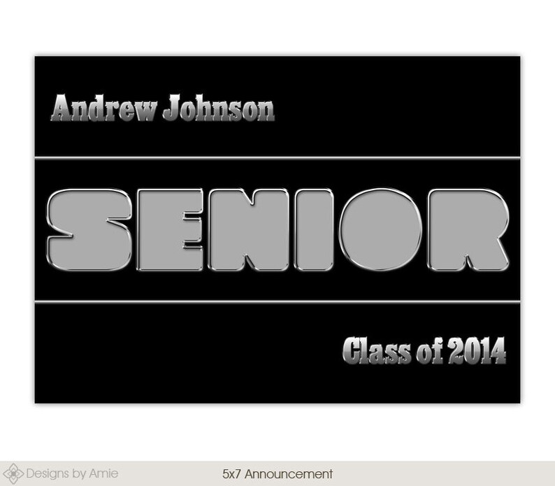 Senior Word 5x7 Photo Senior Graduation Announcement - Etsy