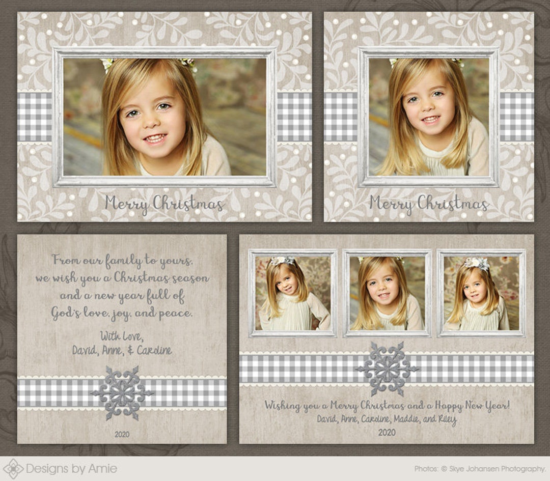 Farmhouse Buffalo Checks Multi Photo Christmas Holiday Card - Etsy