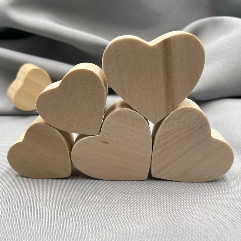 Wooden Hearts for Crafts, Blank Standing Unfinished, Heart to Paint ...
