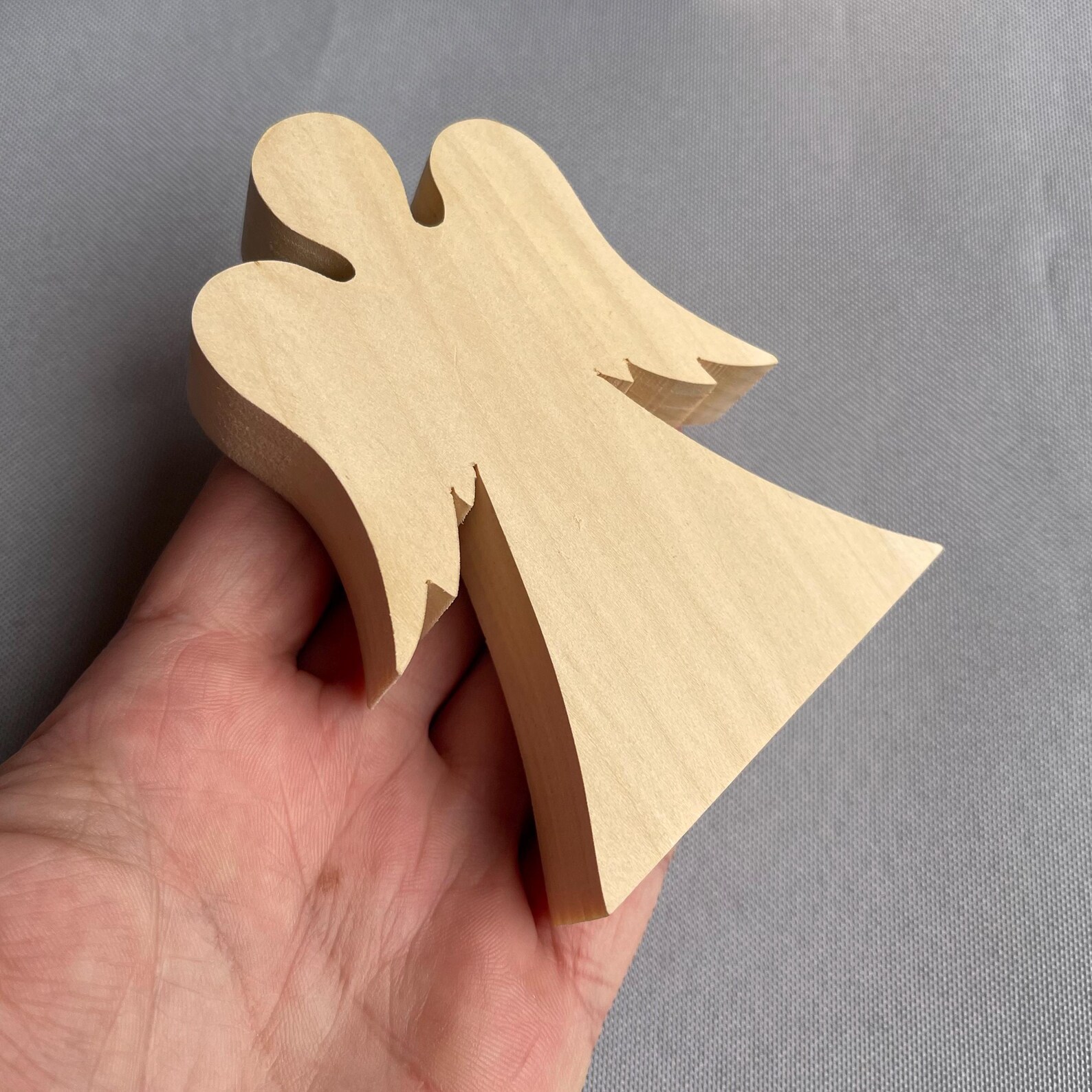 Wood Unfinished Angel Standing Cutout, Angel Holiday Figurine, Angel ...