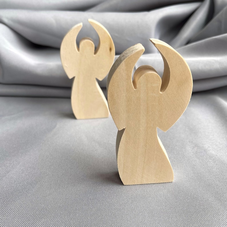 Mini Unfinished Angel Cutout, Angel Shape, Wooden Craft Christmas Angel ...
