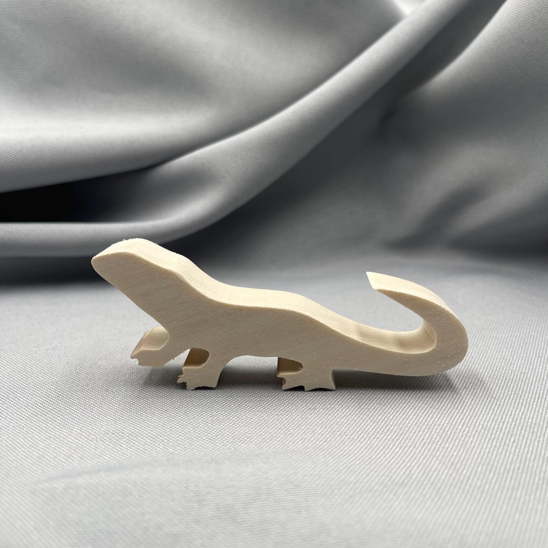 Small Wooden Cutout Lizard Shape, Standing Tropical Animal, DIY Craft ...