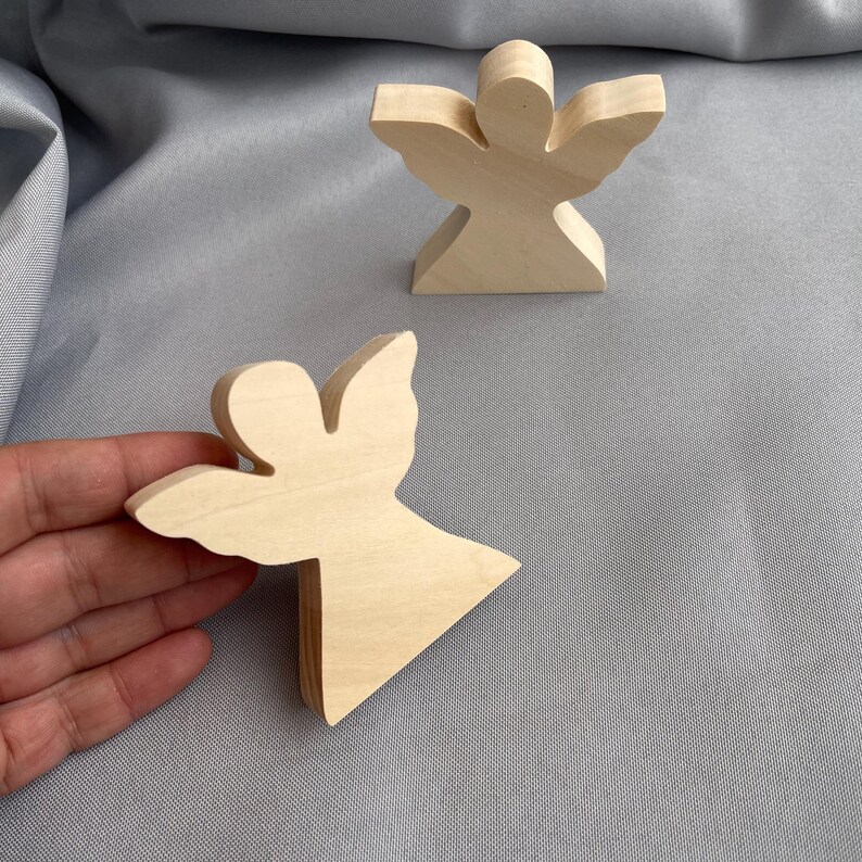 Mini Wood Standing Angel Cut Out, Unfinished Angel, Small Craft ...