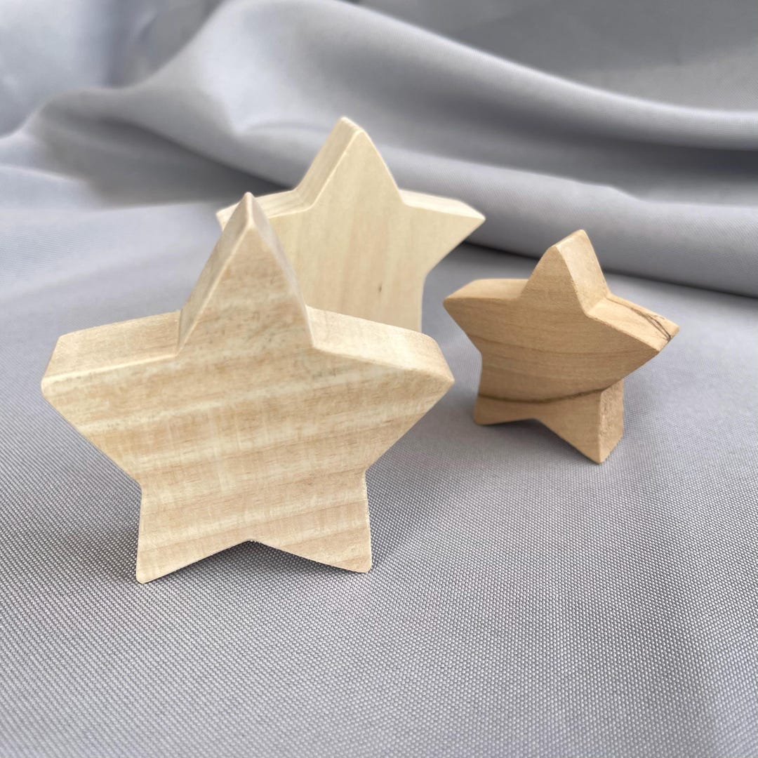 Wooden Small Star Cutout 2in, Standing Star, Blank Wooden Star Ready to ...
