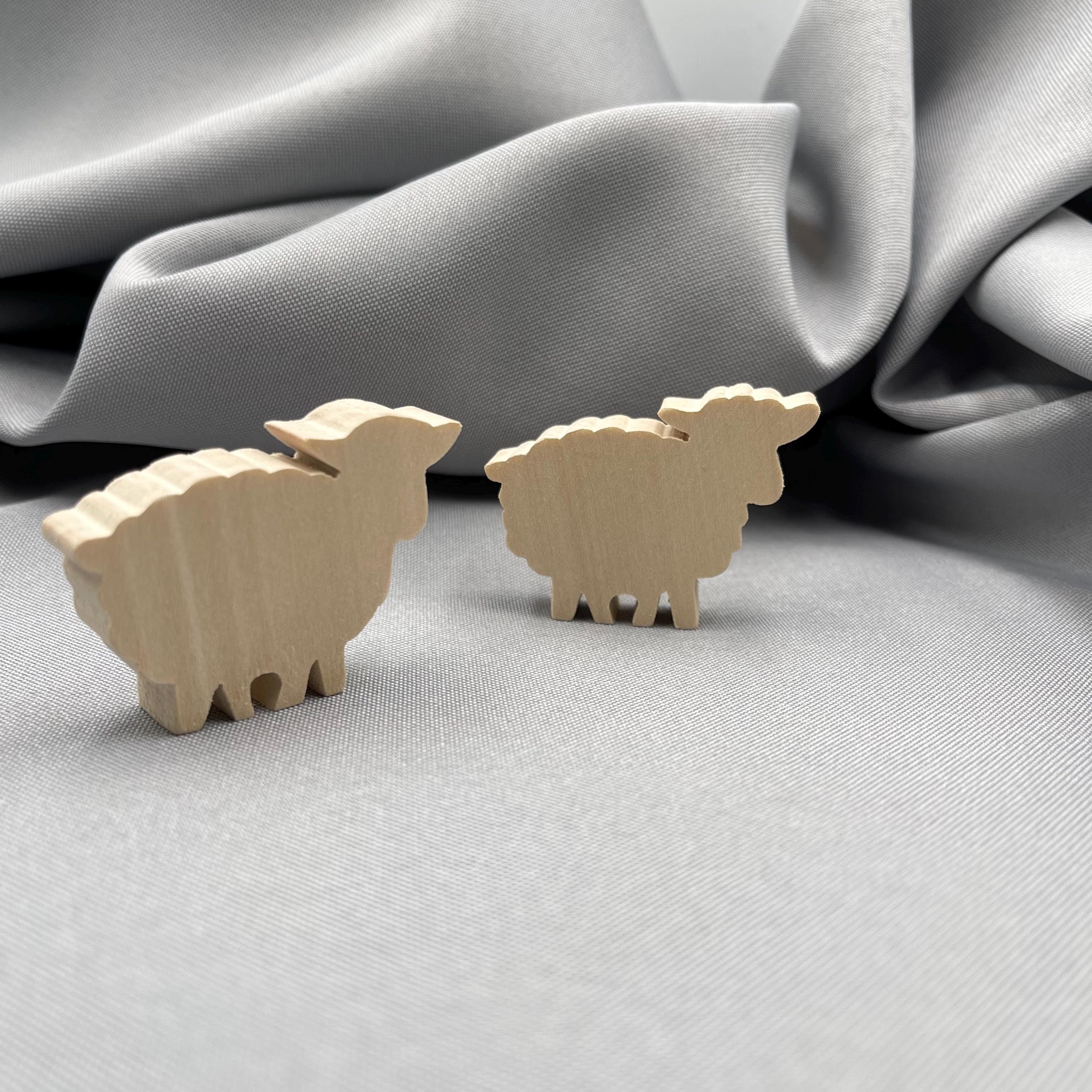 Wooden Lamb, Small Farm Animal, Kids Blank Craft Ornaments, Standing ...